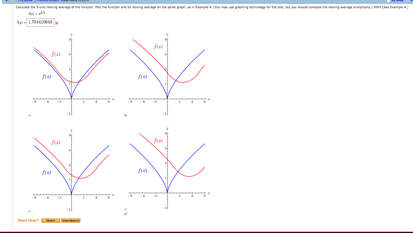 Solved Calculate The 5 Unit Moving Average Of The Function
