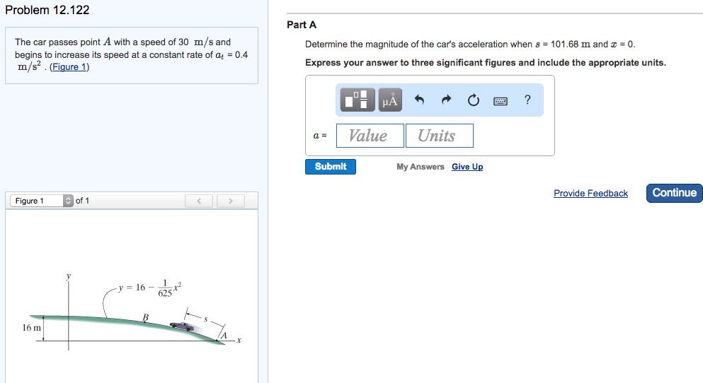 Solved The car passes point A with a speed of 30 m/s and | Chegg.com