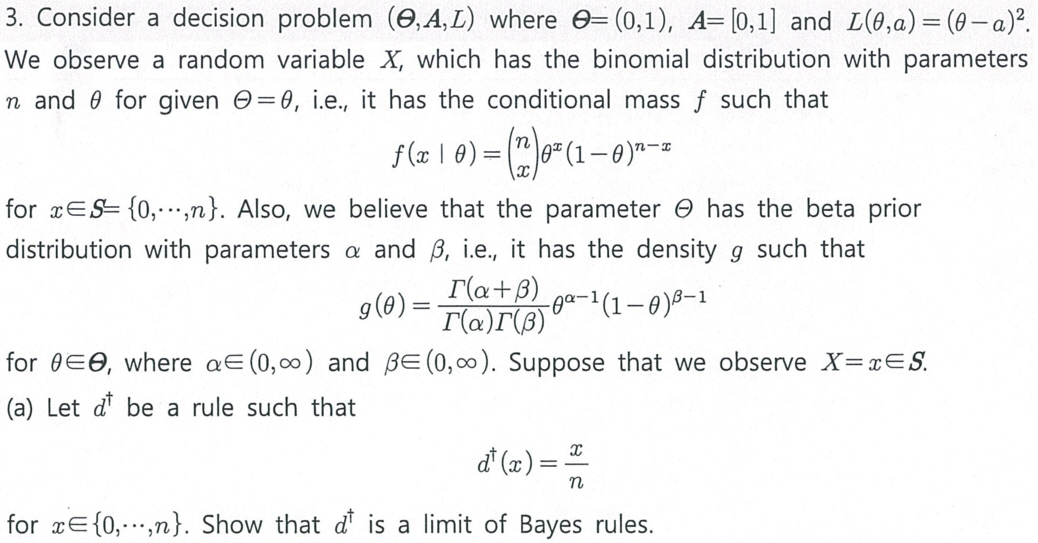Consider a decision problem (Theta,A,L) where Theta = | Chegg.com