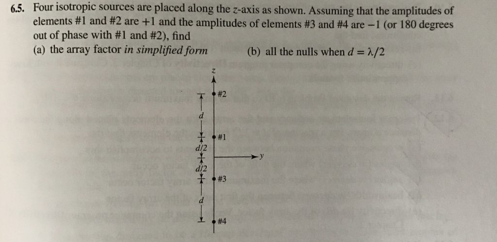 Solved Four isotropic sources are placed along the z-axis as | Chegg.com