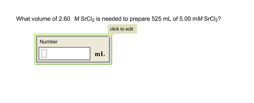 Solved What volume of 2.60 M SrCl_2 is needed to prepare 525 | Chegg.com