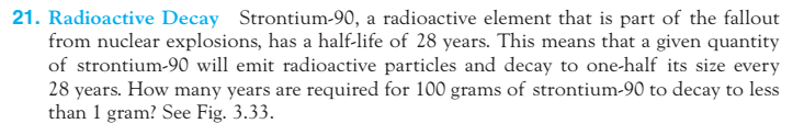 Solved 21. Radioactive Decay Strontium 90, a radioactive | Chegg.com