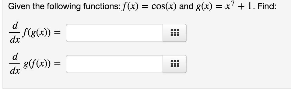 Solved Given the following functions: (X) = COS(X) and g(x) | Chegg.com