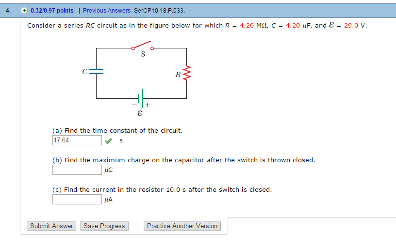 Solved Consider a series RC circuit as in the figure below | Chegg.com
