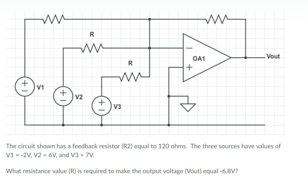 Solved The circuit shown has a feedback resistor (R2) | Chegg.com
