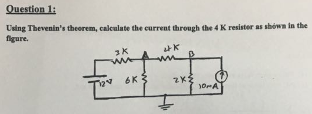 Solved Using Thevenin's theorem, calculate the current | Chegg.com
