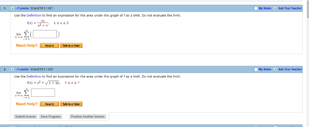 Solved Use the Definition to find an expression for the area | Chegg.com