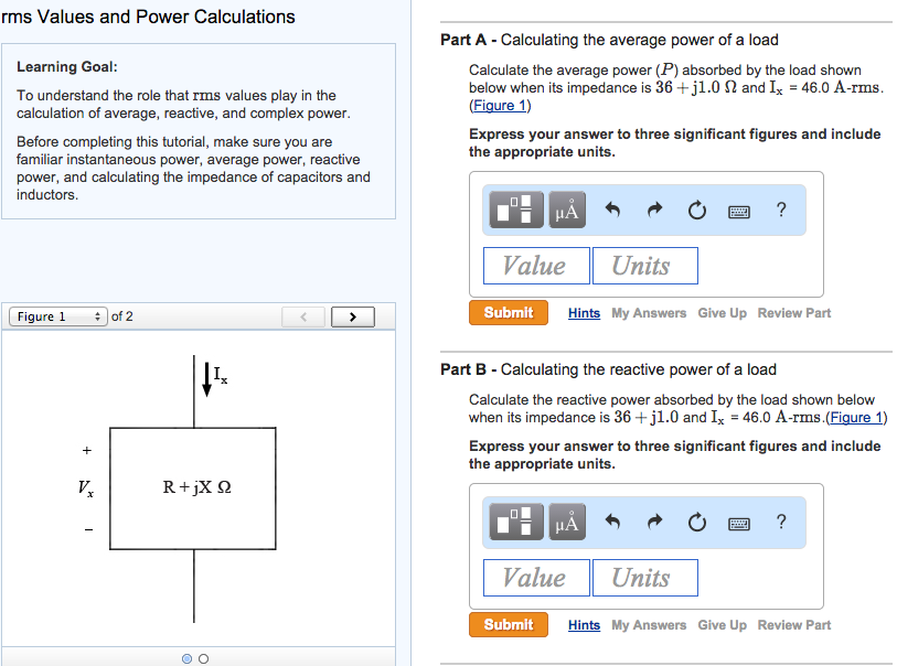Solved rms Values and Power Calculations Learning Goal: To | Chegg.com