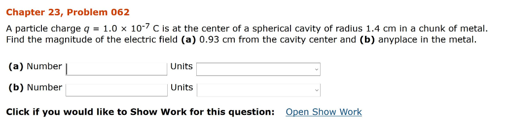 Solved Chapter 23, Problem 062 A particle charge q = 1.0 × | Chegg.com