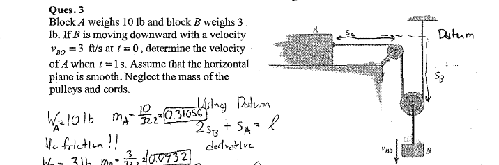 Solved Block A weighs 10 lb and block B weighs 3 lb. If B is | Chegg.com Solved Block A weighs 10 lb and block B weighs 3 lb. If B is | Chegg.com
