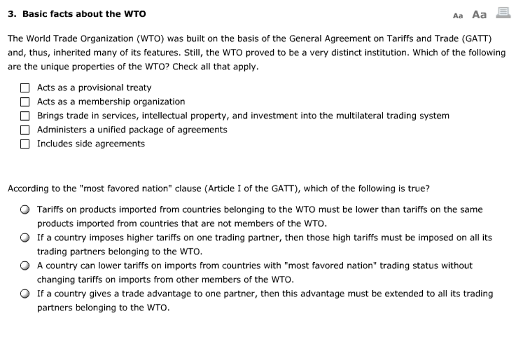 Solved Basic facts about the WTO The World Trade | Chegg.com