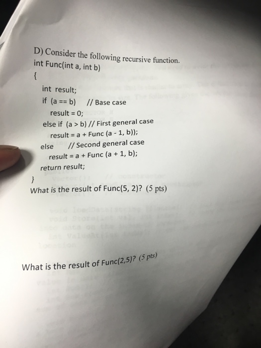 Solved Consider The Following Recursive Function Int