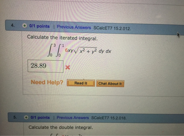 Solved Calculate The Iterated Integral Integral 0 3