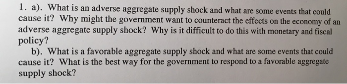 Solved What is an adverse aggregate supply shock and what | Chegg.com