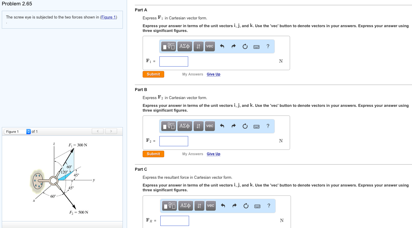 Solved Problem 2.65 Part A The screw eye is subjected to the | Chegg.com
