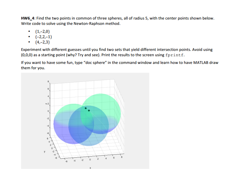 Find the two points in common of three spheres, all | Chegg.com