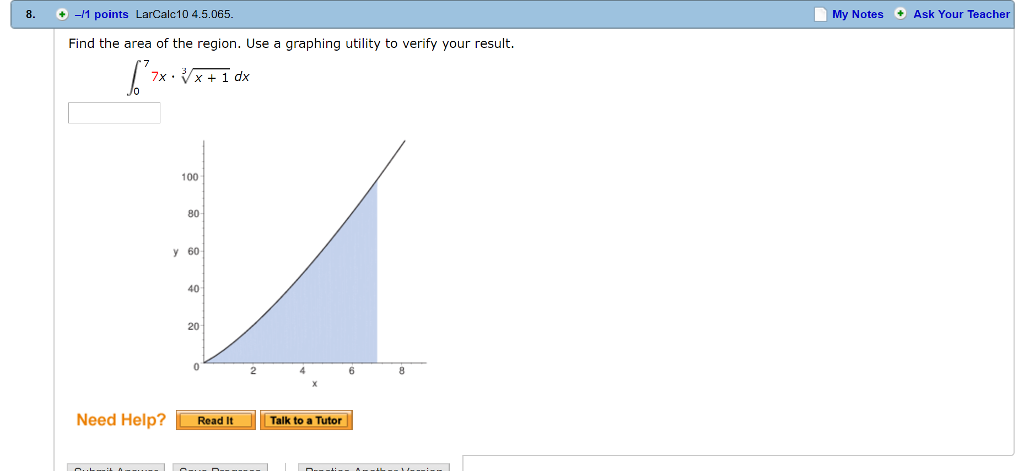 Solved Find the area of the region. Use a graphing utility | Chegg.com