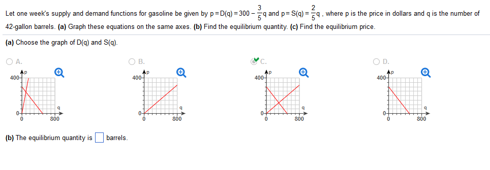 Solved Let one week's supply and demand functions for | Chegg.com