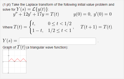 Take the laplace transform of the following initial | Chegg.com