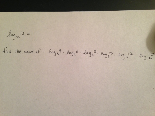 Solved Log2 12 = find the value of : log3 4 log4 6 log6 | Chegg.com
