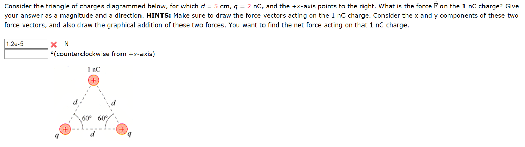 Solved Consider the triangle of charges diagrammed below, | Chegg.com
