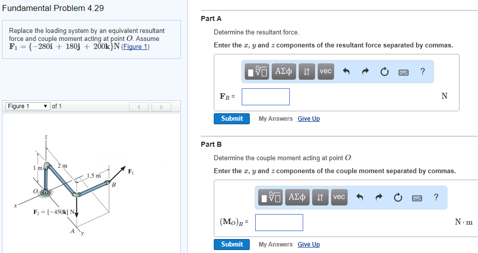 Solved Replace the loading system by an equivalent resultant | Chegg.com