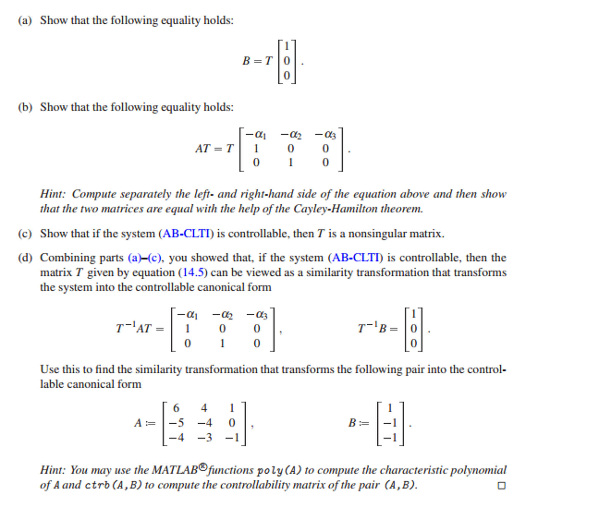 Solved Consider the following third-order SISO LTI system | Chegg.com