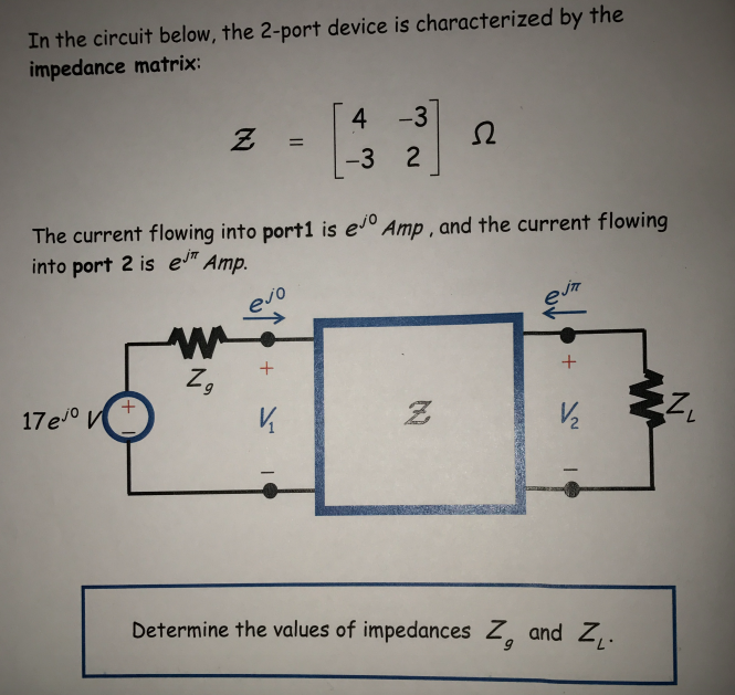 Solved In the circuit below, the 2-port device is | Chegg.com