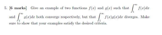 Solved Give an example of two functions f(x) and g(x) such | Chegg.com