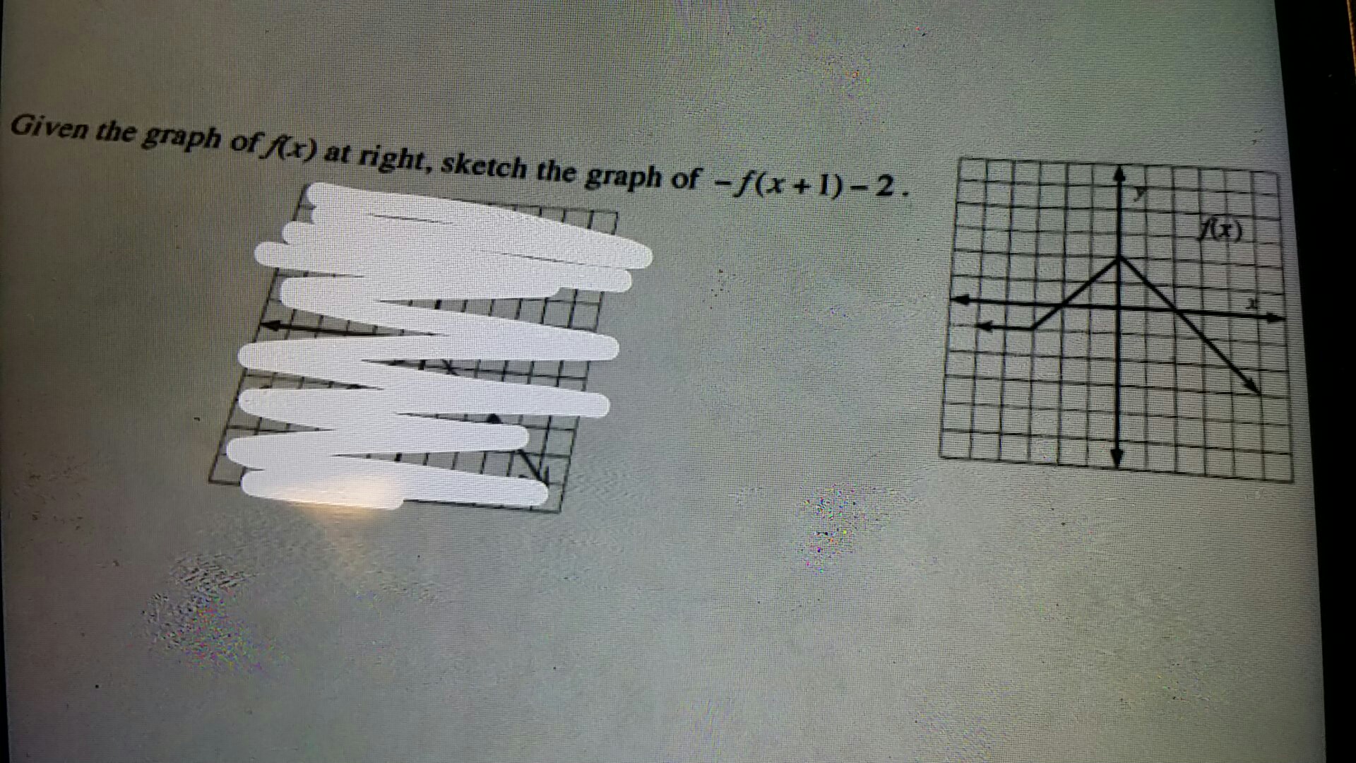 Solved Given the graph of f(x) at right, sketch the graph of | Chegg.com