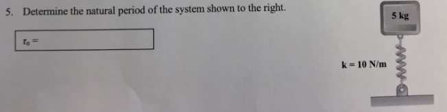 Solved Determine the natural period of the system shown to | Chegg.com