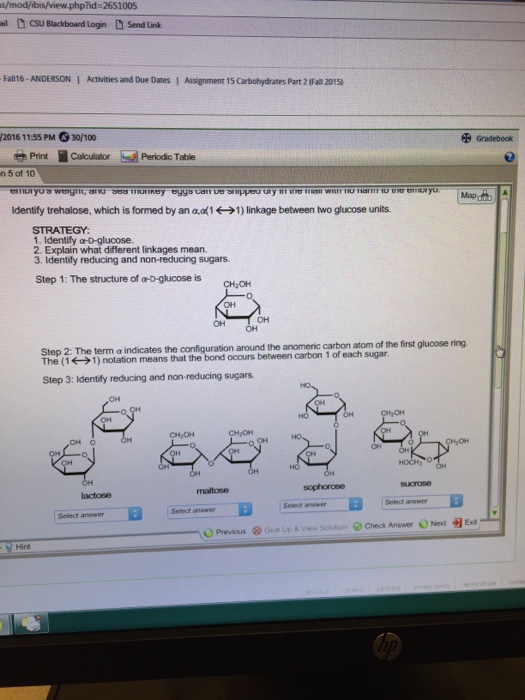 Solved Identify trehalose, which is formed by an alpha, | Chegg.com
