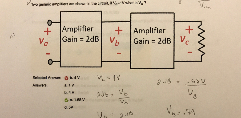 Solved Two generic amplifiers are shown in the circuit, if | Chegg.com