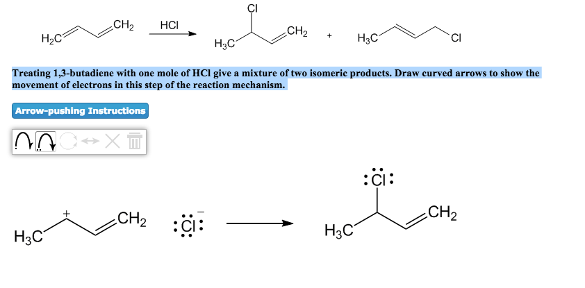 Solved Treating 1,3-butadiene with one mole of HCl give | Chegg.com