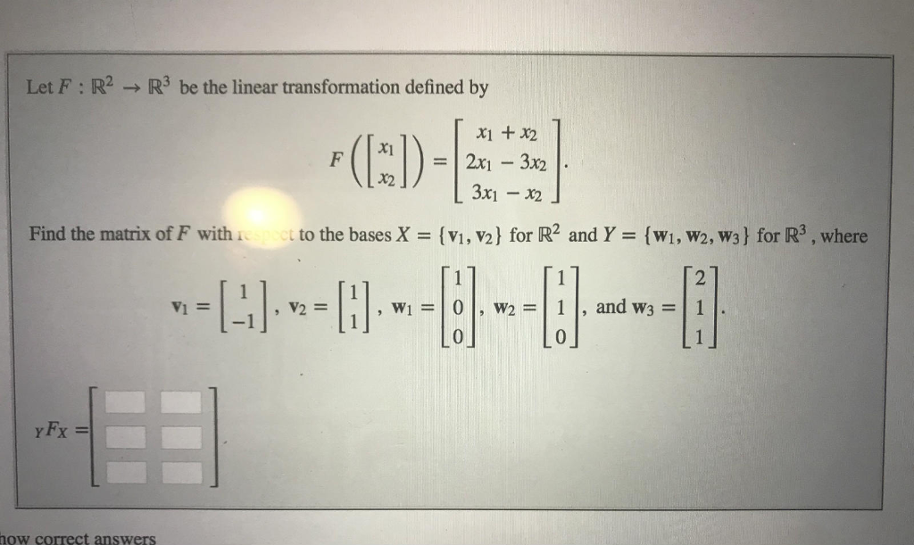 Solved Let F : R2 R3 be the linear transformation defined by | Chegg.com