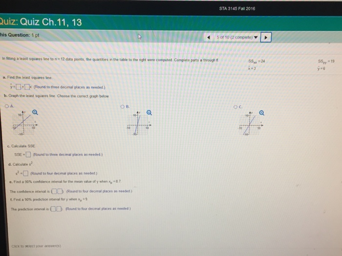 Solved In fitting a least squares line to n = 12 data | Chegg.com