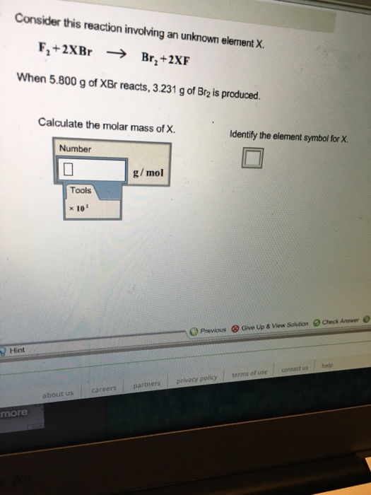 Solved Consider this reaction involving an unknown element | Chegg.com