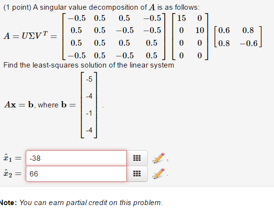 Solved A singular value decomposition of A is as follows: | Chegg.com