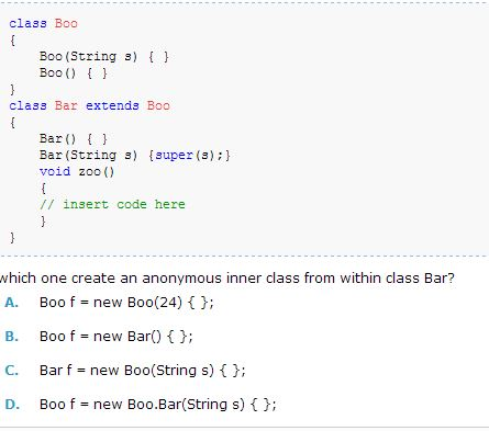 Solved which one create 3n anonymous inner class from within | Chegg.com