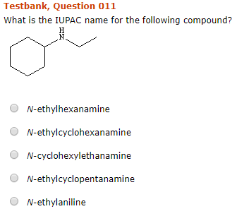 Solved Testbank, Question 011 What is the IUPAC name for the | Chegg.com