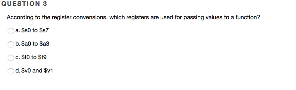 Solved According to the register conventions, which | Chegg.com