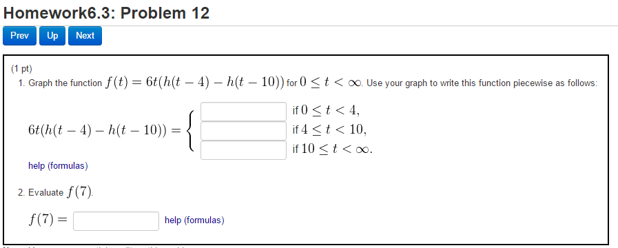 Solved Graph the function f(t) = 6t(h(t - 4) - h(t - 10)) | Chegg.com
