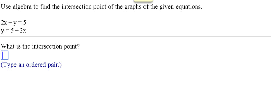 Solved Use algebra to find the intersection point of the | Chegg.com