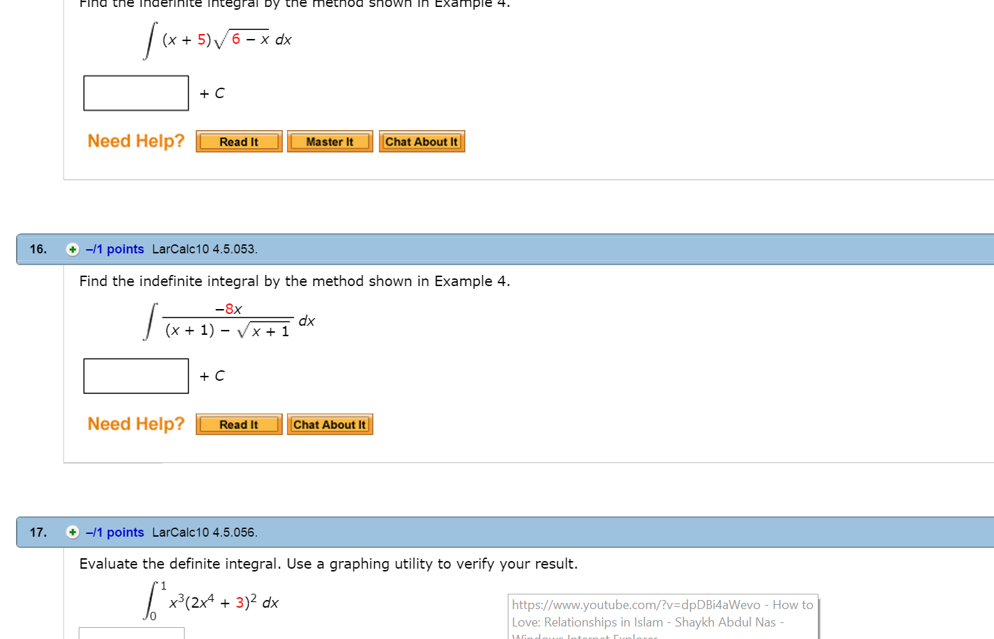 Solved Find the indefinite integral by the method shown in | Chegg.com