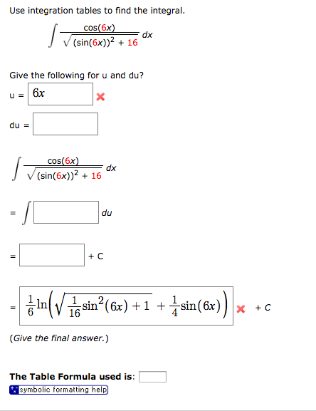 Solved Use integration tables to find the integral. Integral | Chegg.com