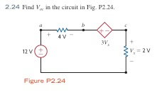 Solved Find Vac in the circuit in Fig. P2.24. | Chegg.com