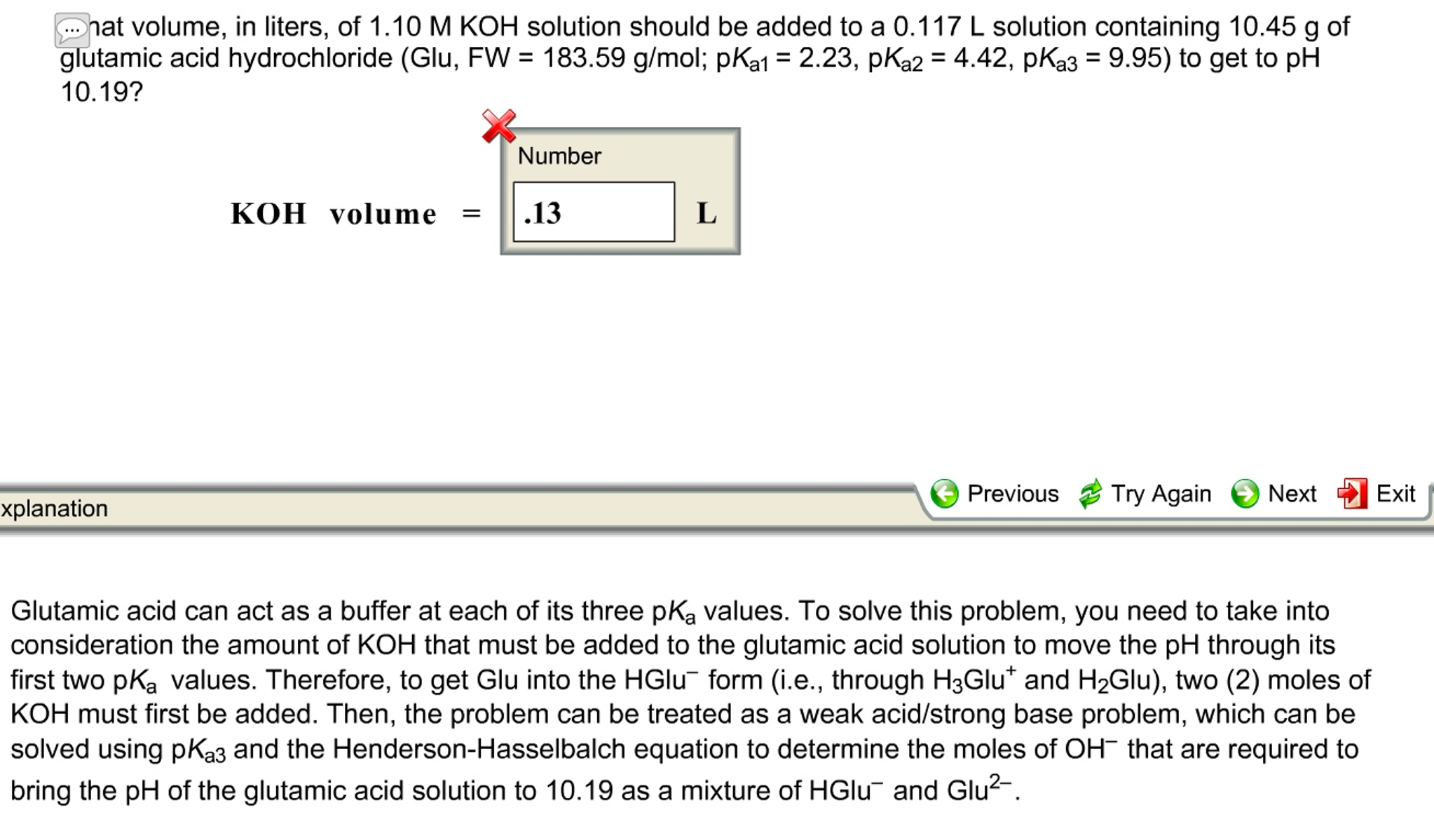 Solved What volume, in liters, of 1.10 M KOH solution should | Chegg.com