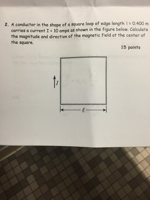 Solved A conductor in the shape of a square loop of edge | Chegg.com
