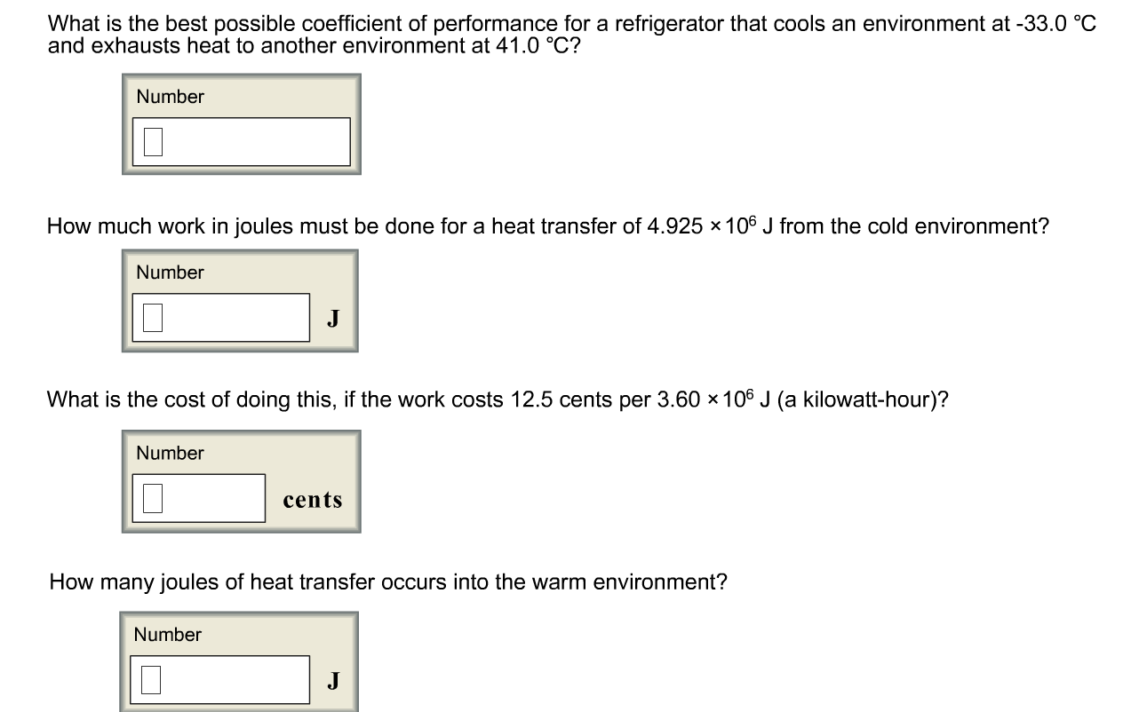 Solved What is the best possible coefficient of performance | Chegg.com
