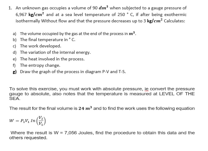 Solved An unknown gas occupies a volume of 90 dm^3 when | Chegg.com
